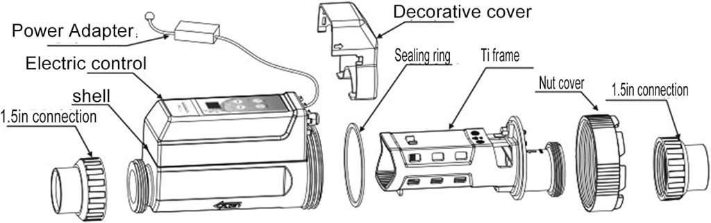 Saltwater Chlorinator, 12g/H Automatic Cleaning Salt Water Pool
