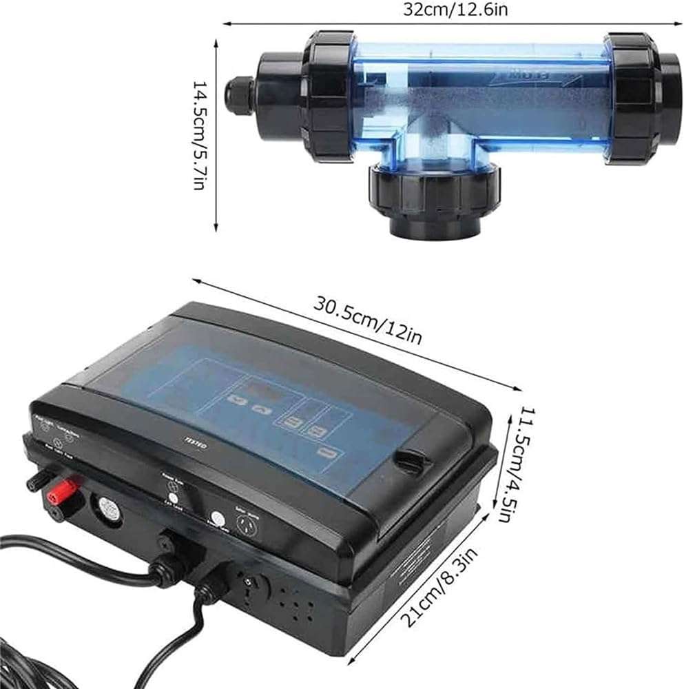 Pool Saltwater Chlorinator, 15/20/30/50 g/h Automatic Cleaning