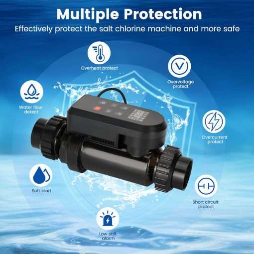 Salt Water Chlorination System for Swimming Pools, Up to 25,000