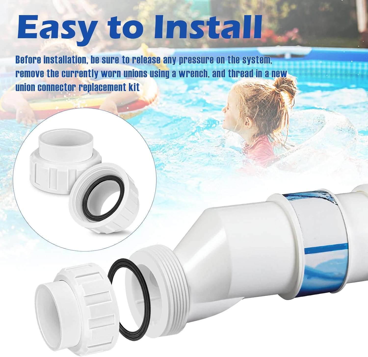 Union Replacement for Goldline Hayward Salt Chlorine Generators