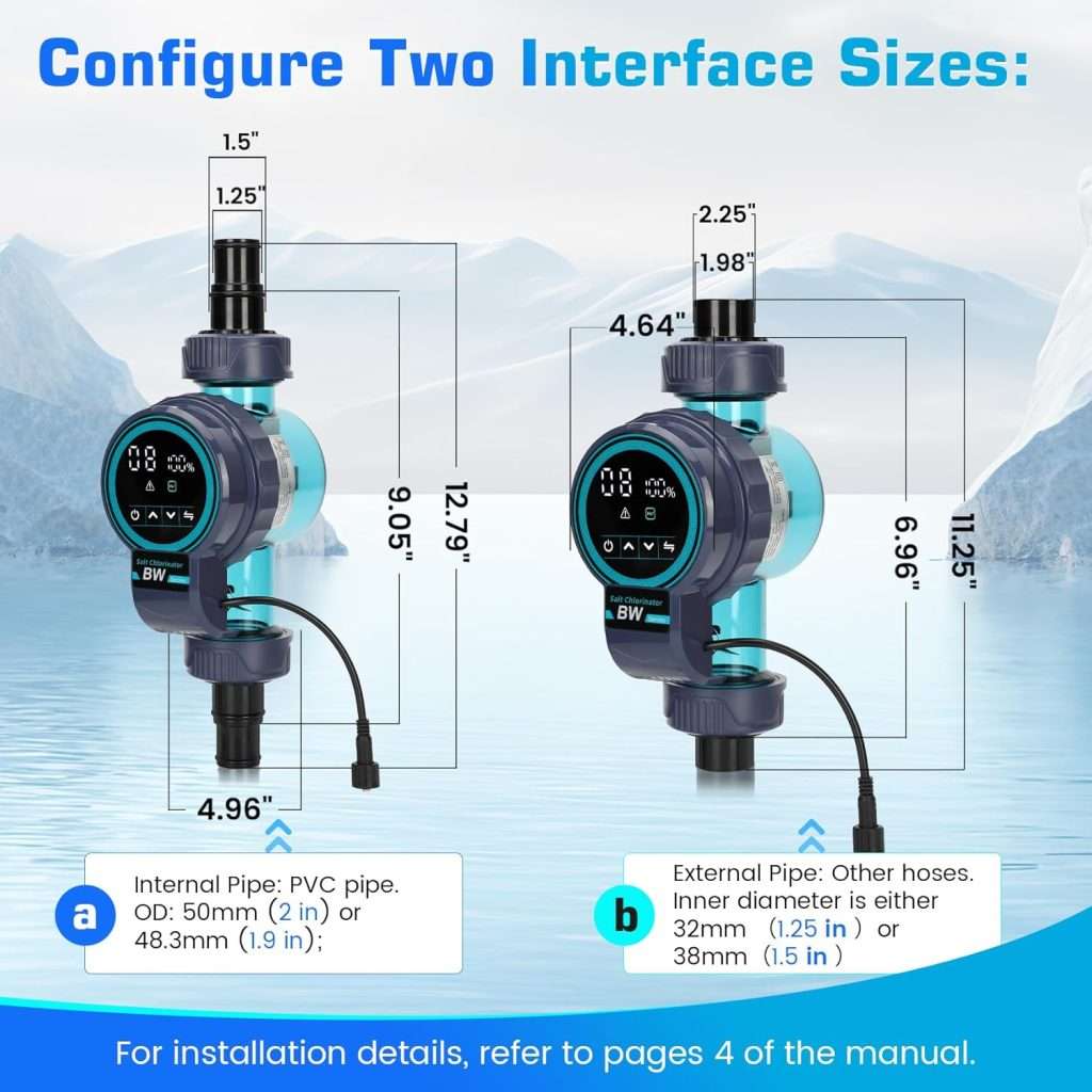 Smart Saltwater Pool Chlorinator System, Up to 21,100 Gallons
