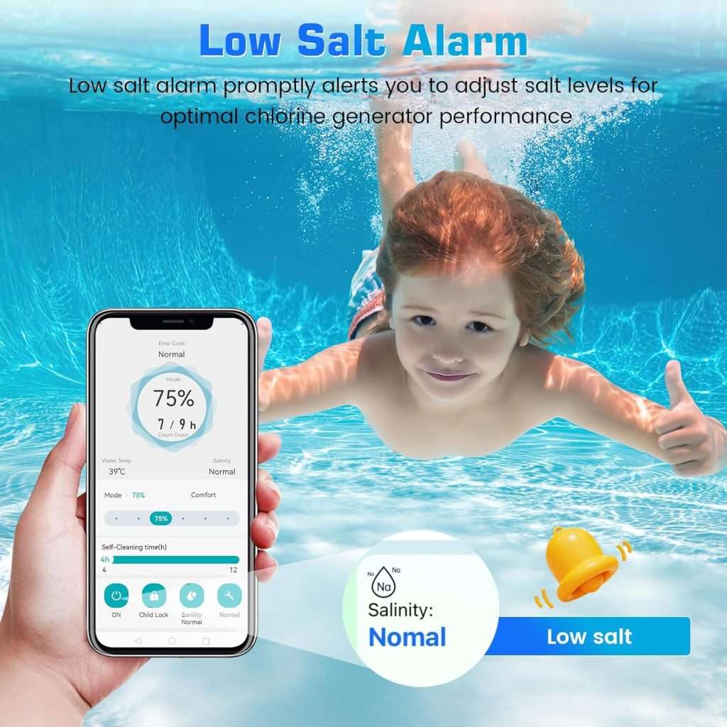 Smart Saltwater Pool Chlorinator System, Up to 21,100 Gallons