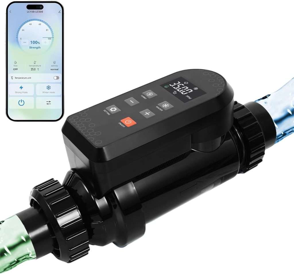 Salt Cell for Pool, Self-Cleaning Chlorinator with Titanium Plates