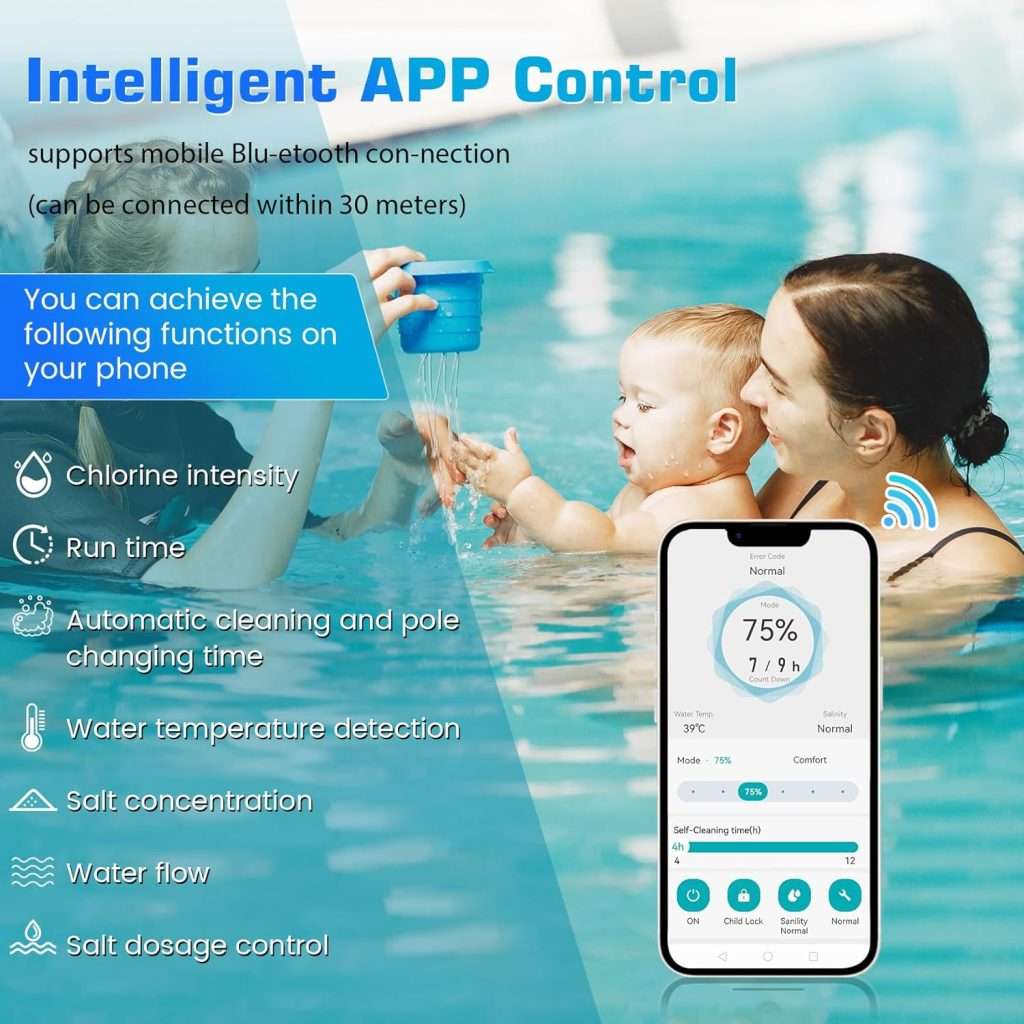 Smart Saltwater Chlorinator System for Above Ground Pool, Up to