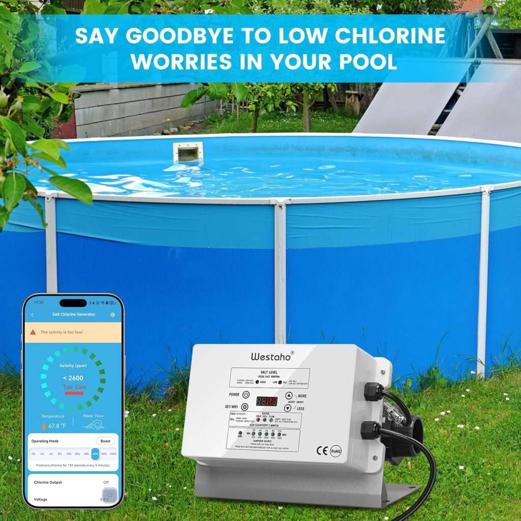 WiFi Salt Chlorine Generator, Westaho Salt Chlorination System