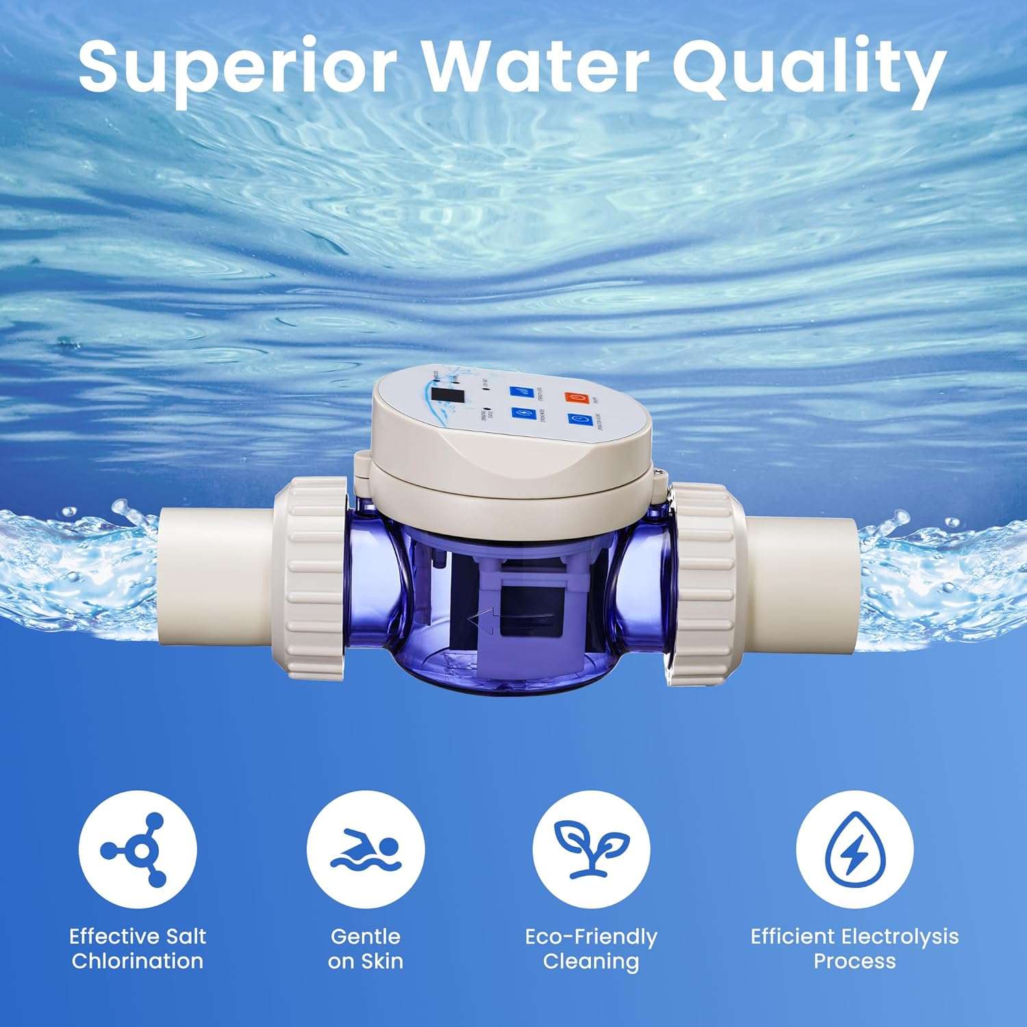 Salt Cell Chlorine Generator for Above-Ground Pools up to 11,887